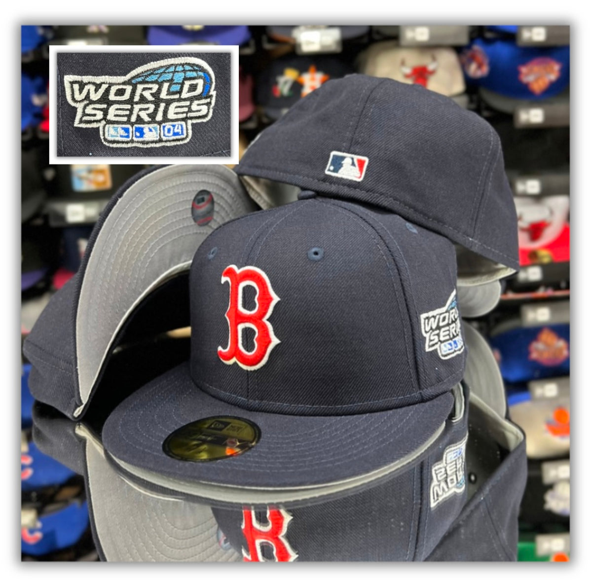 Boston Red Sox MLB Cooperstown Collection 2004 WS Patch/Grey UV – BKLYNCAP