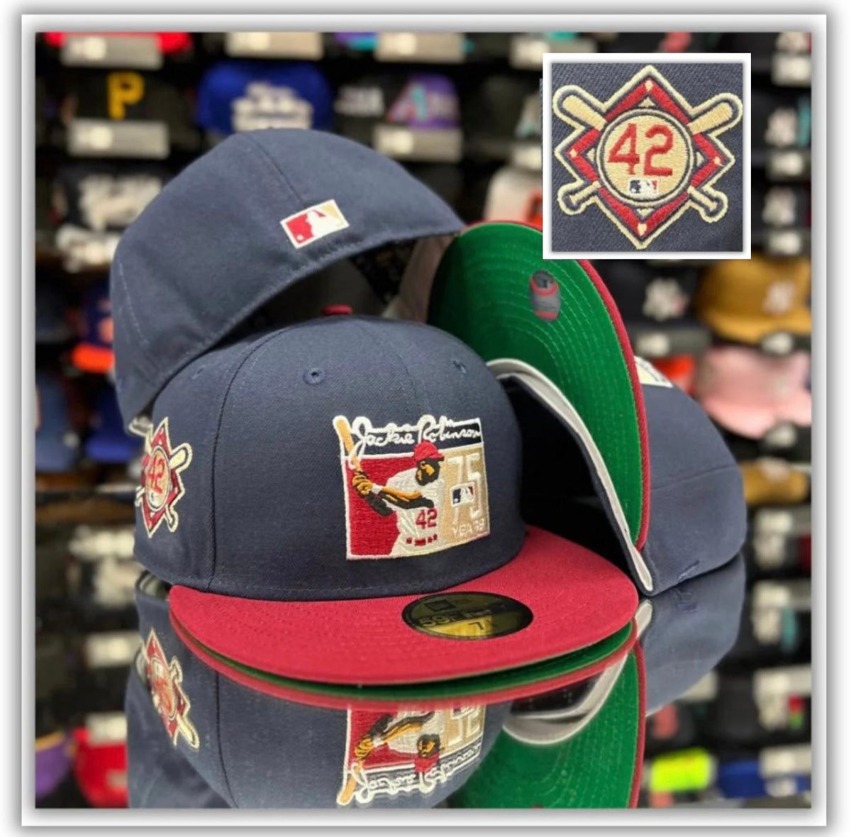 Jackie Robinson Navy/Cardinal 2T/Green UV – BKLYNCAP