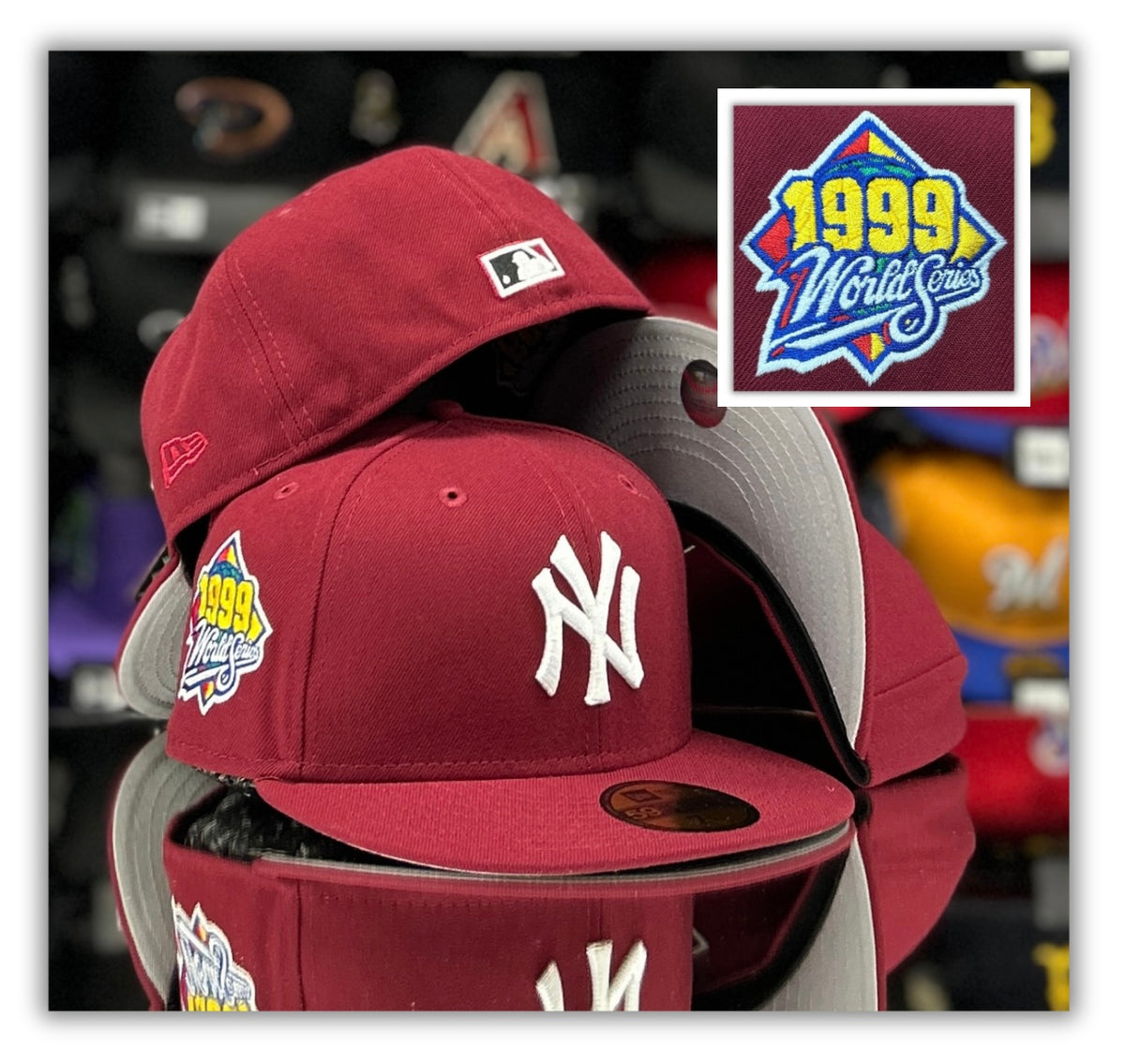 New York Yankees Burgundy- 99 Patch/Grey UV – BKLYNCAP
