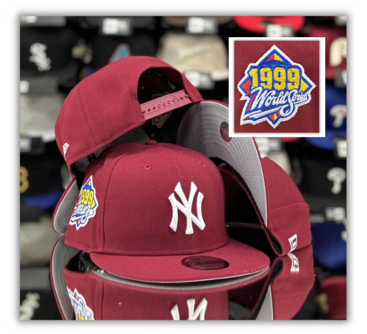 New York Yankees Burgundy/99 Patch-Snapback – BKLYNCAP