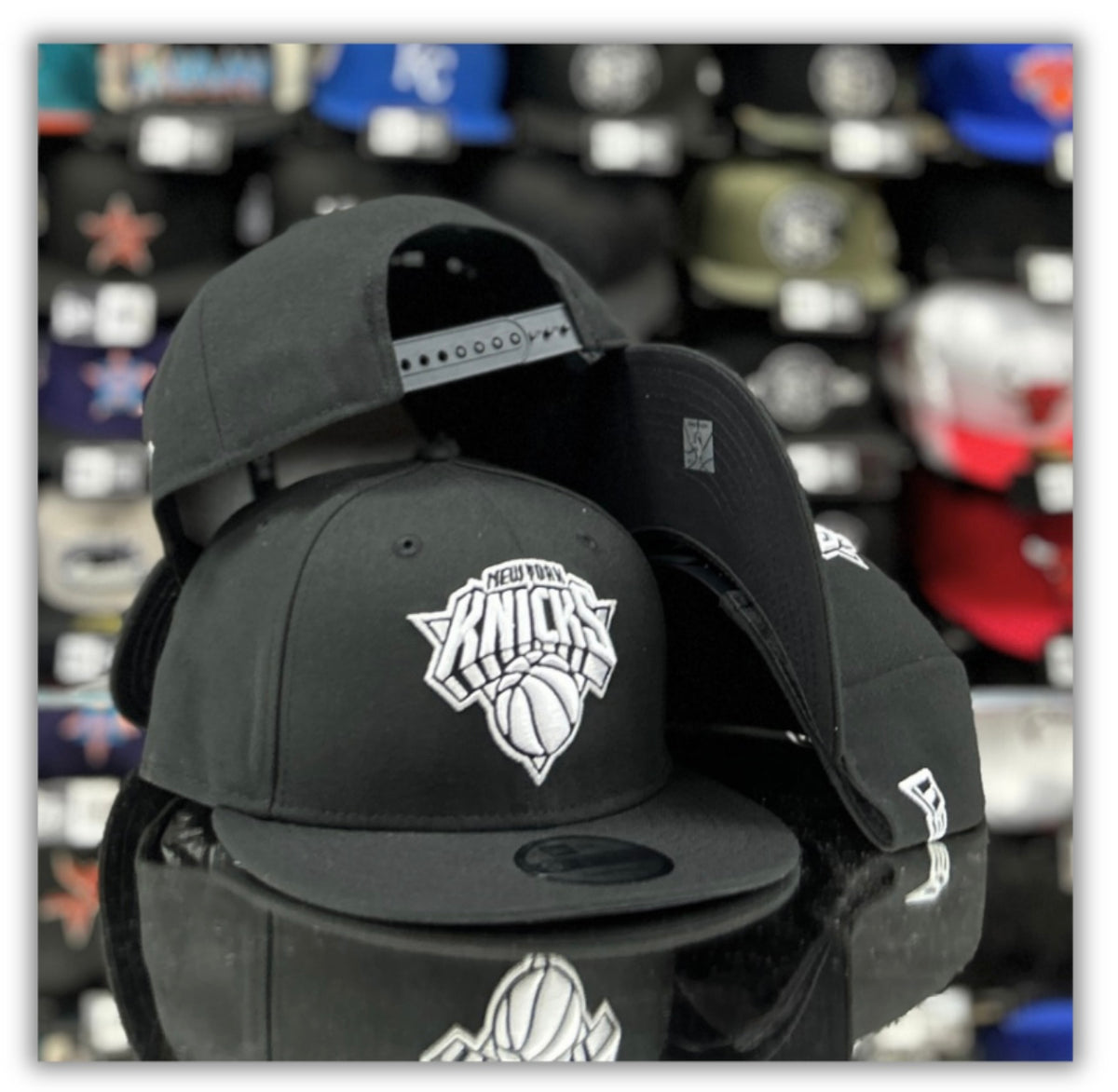New York Knicks Bk/Wh Logo-Snapback – BKLYNCAP
